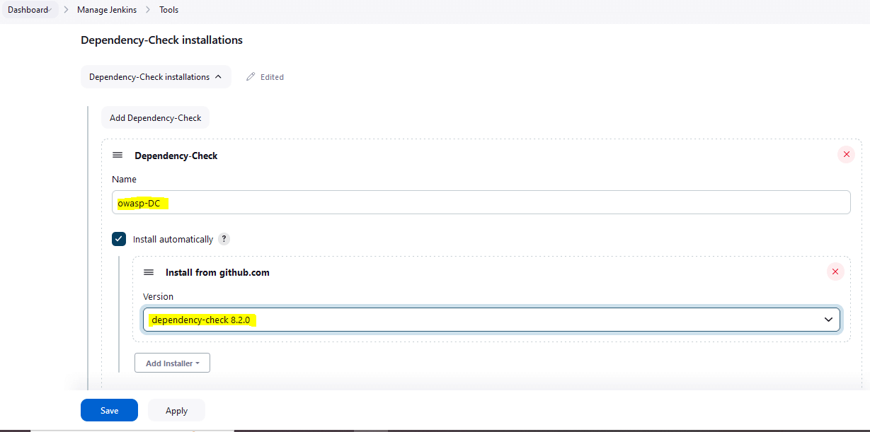 Integration of OWASP Dependency Check with Jenkins