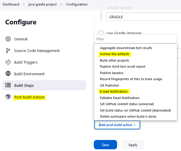 Build Java Project using Gradle Jenkins Freestyle Job